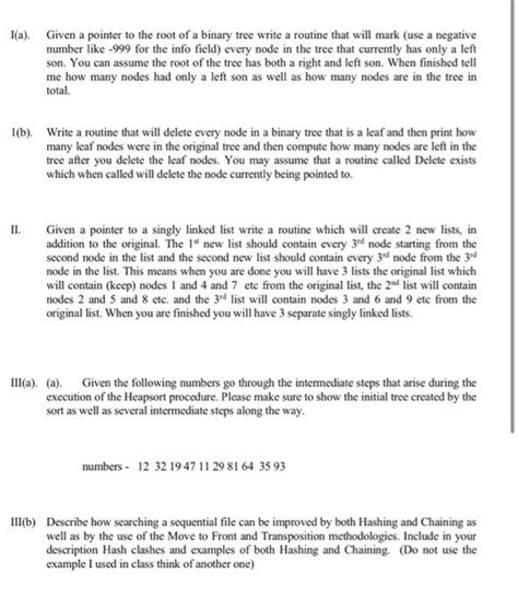 Solved La Given A Pointer To The Root Of A Binary Tree