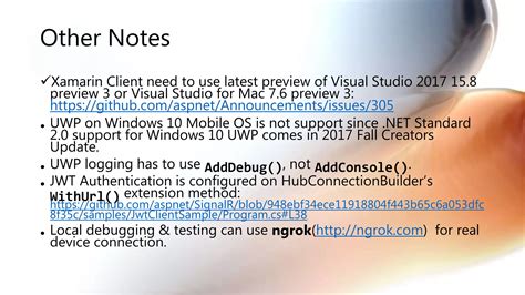 Xamarin Form Using ASP NET Core SignalR Client PPT