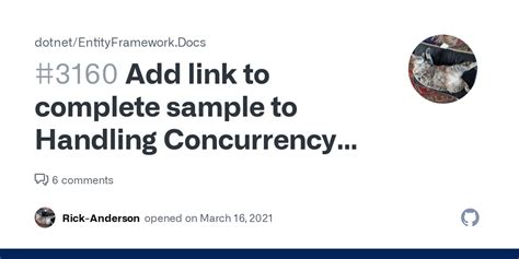 add link to complete sample to handling concurrency conflicts · issue 3160 · dotnet