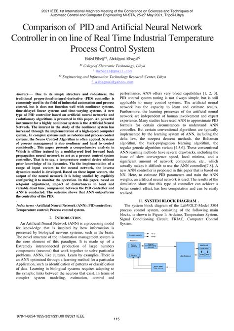 Pdf Comparison Of Pid And Artificial Neural Network Controller In On Line Of Real Time
