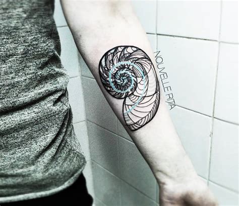 Nautilus Shell Tattoo Nautilus Shell Vector Icon Aquatic Spiral