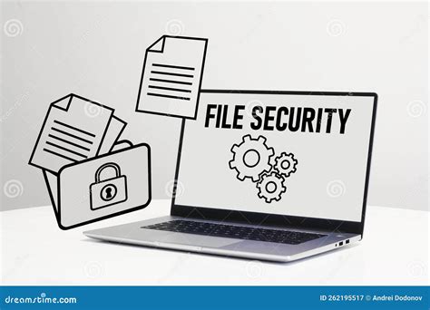 File Security Online Security Protection Concept Are Shown Using The
