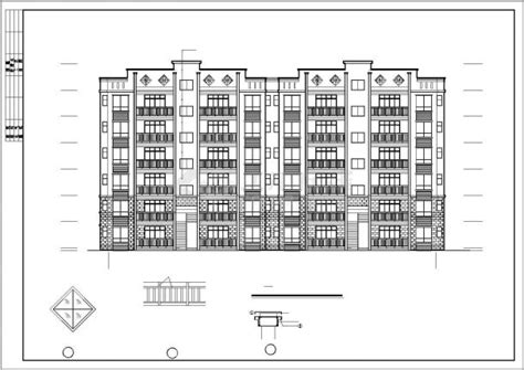 某六层板式住宅建筑cad施工图纸住宅小区土木在线