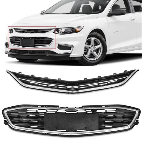 Front Bumper Upper And Lower Honeycomb Mesh Grille Grill For Chevy Malibu