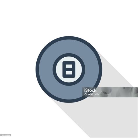 풀 8 공 당구 기호 얇은 라인 플랫 컬러 아이콘 선형 벡터 기호입니다 화려한 긴 그림자 디자인입니다 8에 대한 스톡 벡터 아트 및 기타 이미지 Istock