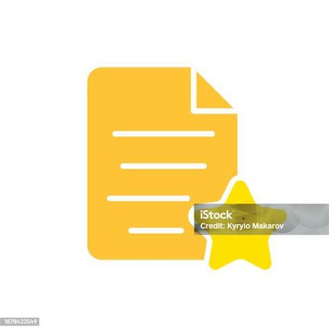 별표 줄 아이콘이 있는 파일입니다 정보 폴더 문서 작업 컴퓨터 저장 비즈니스와 광고를 위한 흰색 배경에 벡터 색상 아이콘입니다 경영자에 대한 스톡 벡터 아트 및 기타 이미지