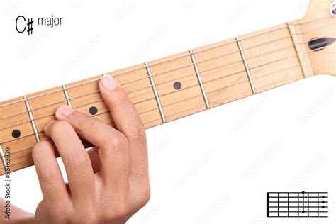C Sharp Major Guitar Chord Tutorial Stock Photo Adobe Stock