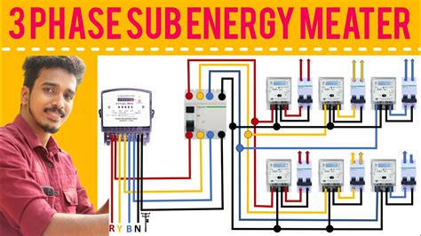 3 Phase To Single Phase Sub Energy Meter Connection Youtube