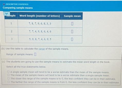 Solved B Use The Table To Calculate The Range Of The Chegg Com