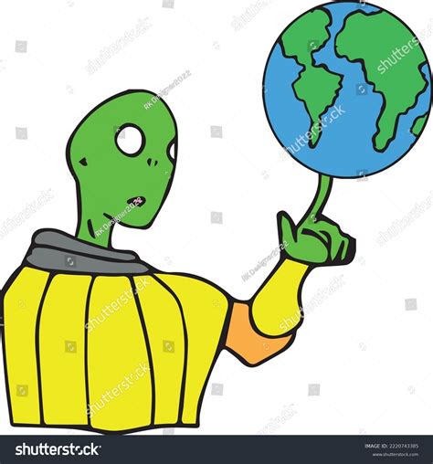 Alien World Hands Illustration Vetorization Cartoon Stock Vector Royalty Free 2220743385