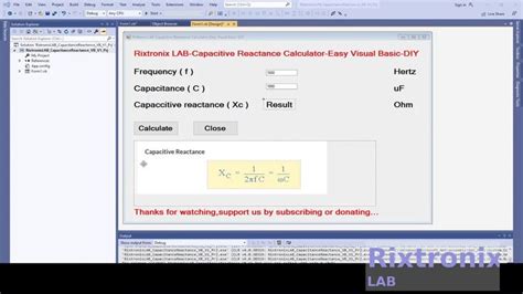 creating capacitive reactance calculator simple easy visual basic ep5 basic calculator visual