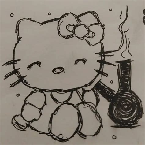 Hello Kitty 🍃 Skizzen Zeichnen Skizzen Kunst Zufällige Zeichnungen