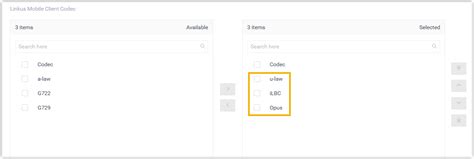 Configure Audio Codec For Linkus Mobile Client