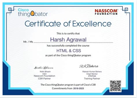 Harsh Agrawal On Linkedin 🚀 Im Thrilled To Announce The Completion Of My Html And Css Course On