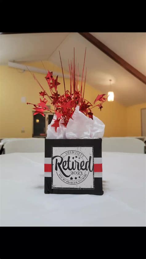 Retirement Table Decoration Ideas Officially Retired Foil Spray