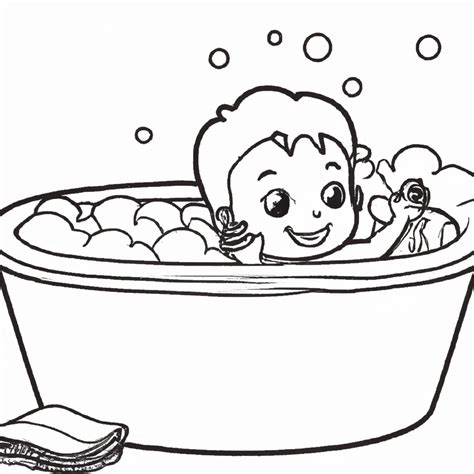 Menino Tomando Banho Desenhos Para Imprimir E Colorir De Forma Divertida