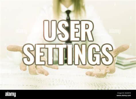 Hand Writing Sign User Settings Word Written On Configuration Of