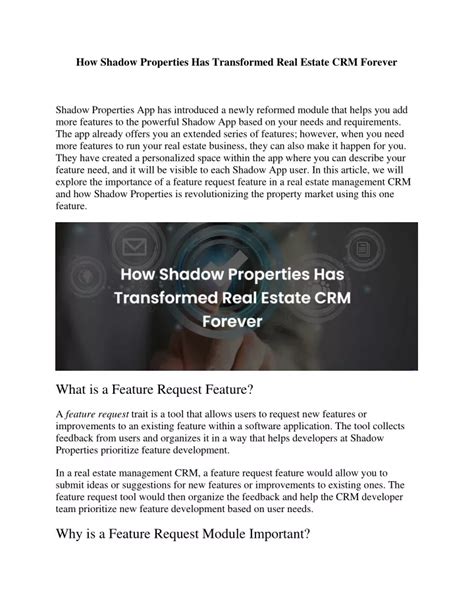 PPT How Shadow Properties Has Transformed Real Estate CRM Forever PowerPoint Presentation ID