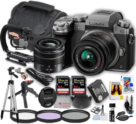 Panasonic Lumix G7 Mirrorless Camera Silver With Panasonic Lumix G Vario 14 42mm