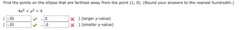 Solved Find The Points On The Ellipse That Are Farthest Away