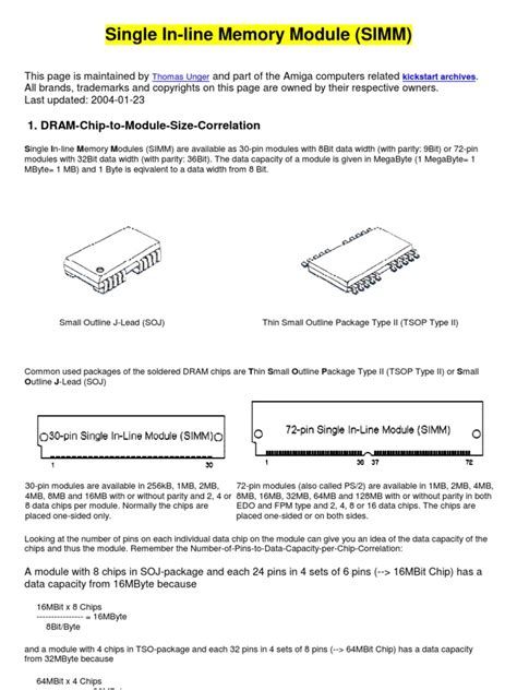 Simm Dimm Dram Pdf Dynamic Random Access Memory Computer Engineering