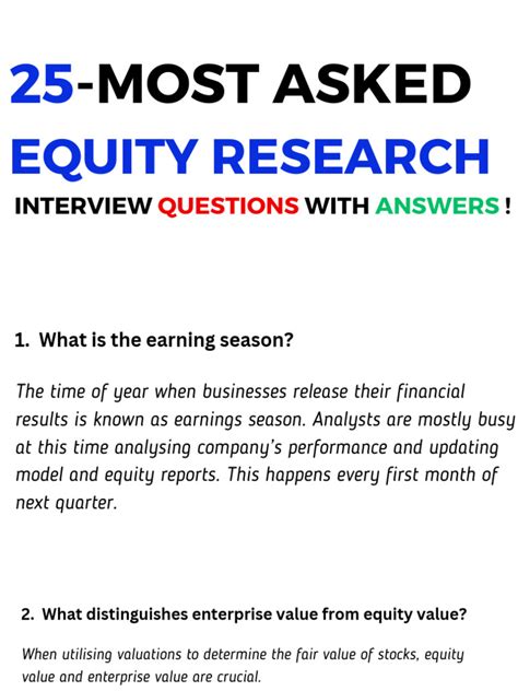 Equity Research Interview Questions 1691470588 Pdf Free Cash Flow Discounted Cash Flow