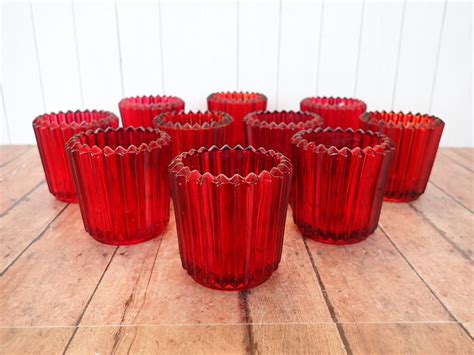 Red Glass Votive Candle Holder At Holly Brough Blog
