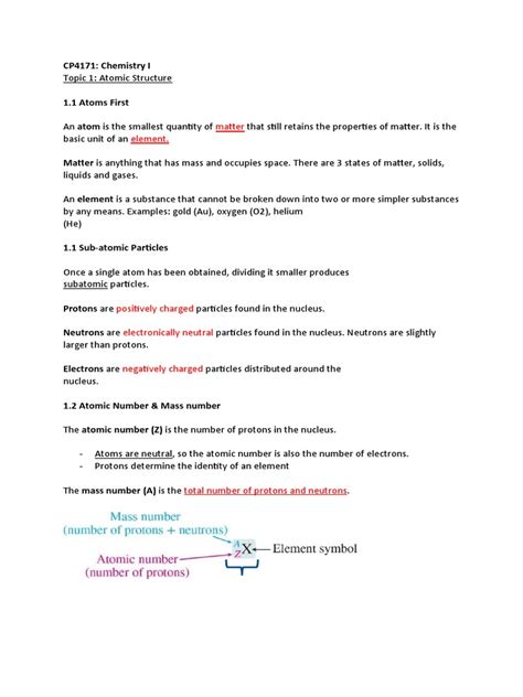 Topic 1 Atomic Structure Pdf Electron Configuration Atomic Orbital