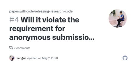 Will It Violate The Requirement For Anonymous Submission If Supplying A GitHub Repo Issue