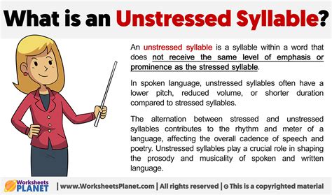 What Is An Unstressed Syllable