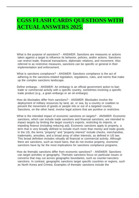 Cgss Flash Cards Questions With Actual Answers 2025 Cgss Stuvia Us