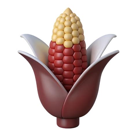 A Red And Yellow Corn Plant With Corn In It Premium Ai Generated Psd