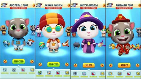 Talking Tom Gold Run Fireman Tom Vs Skater Angela Vs Football Tom Vs Which Angela Gameplay