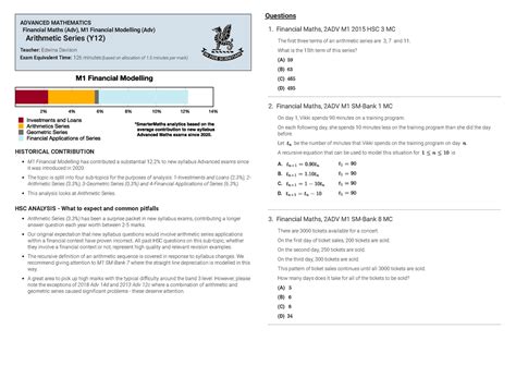 Smarter Maths Aps Advanced Mathematics Financial Maths Adv M1