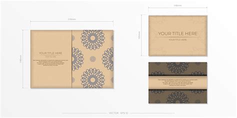 텍스트 및 추상 장식을 위한 장소가 있는 벡터 초대 카드 템플릿입니다 만달라 장식이 있는 베이지 색 엽서 디자인 0명에 대한 스톡 벡터 아트 및 기타 이미지 Istock