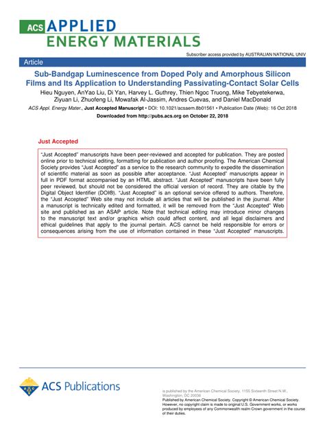 pdf sub bandgap luminescence from doped poly and amorphous silicon