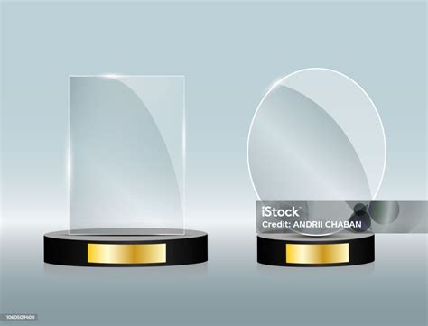 빈 유리 상 절연 투명 한 트로피 템플릿입니다 벡터 요소 Eps10 1위에 대한 스톡 벡터 아트 및 기타 이미지 1위 건설 프레임 결정체 Istock