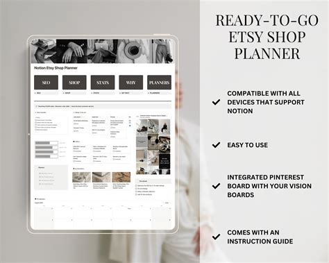 Notion Etsy Shop Planner Template Etsy Store Organizer Notion Business