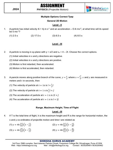 Samujjwal Sir Physics Assignment Pm 25 08 24 Pdf Acceleration Physics