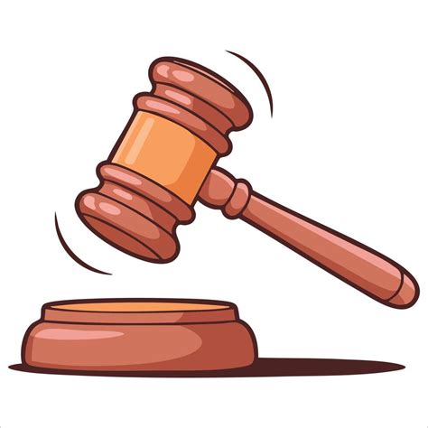 Wooden Judge Gavel And Sound Block For Court Law Concept Art Isolated
