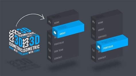 Isometric Menu With Icon Hover Effects Using Html And Css 3d Menu Youtube