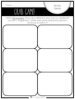 Division Using Arrays Worksheets Game By With Joy By Andrea TPT