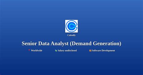 Dailyremote On Linkedin Senior Data Analyst Demand Generation At Calendly