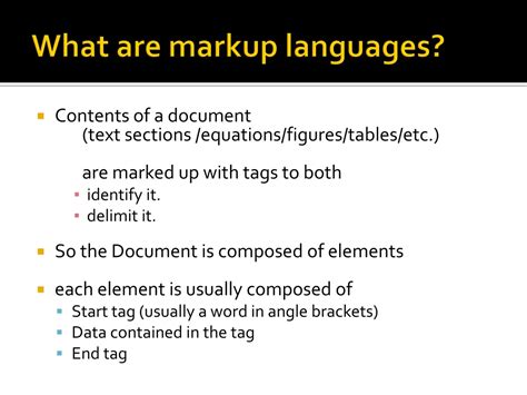 Ppt Document Markup Languages Powerpoint Presentation Free Download Id1525982