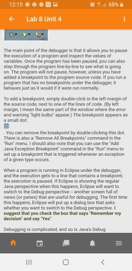 1215 0 68 Lab 8 Unit 4 Lab 8 Debugging This Weeks