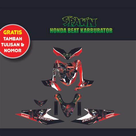 Jual Sticker Kustom Motor Beat Honda Body Decal Spawn Robot Striping Stiker Non Laminasi