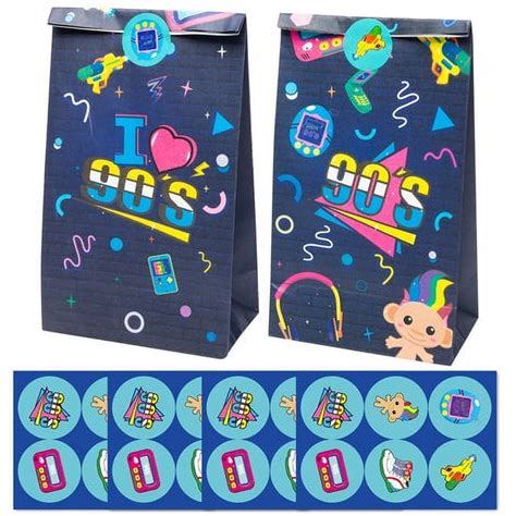 24pcs 1990s Papper Bag Party Favor Bags Back To 1990s Retro Party T