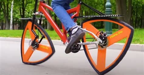 Inventor Makes Triangle Wheeled Cycle