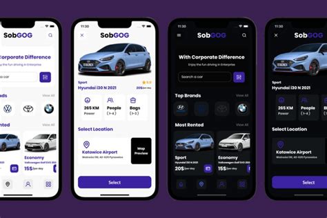 free flutter car rental app ui overhive