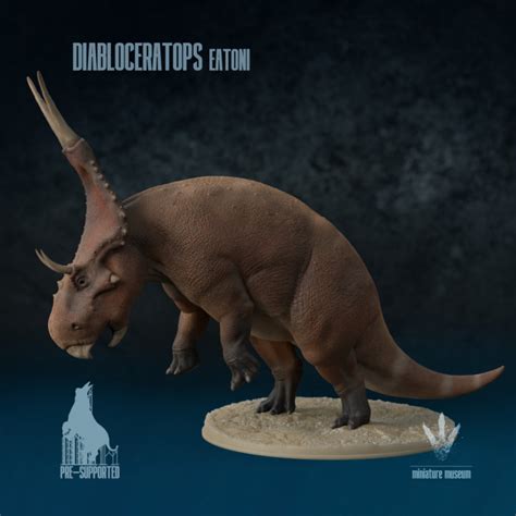 3d Printable Diabloceratops Eatoni Charging By Miniature Museum